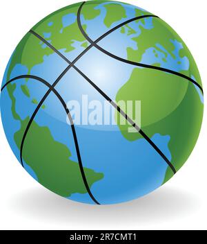 World globe basketball ball ball concept illustration Stock Vector ...