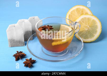 Anise hot drink, with so many healthy benefits, anise packet in a ...