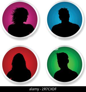 Vector illustration of four women of different nationalities and ...
