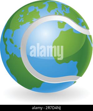 World globe tennis ball concept illustration Stock Vector Image & Art ...