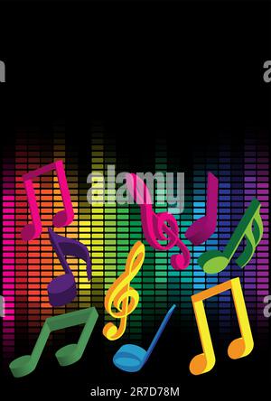 Party Background - Multicolor Graphic Equalizer and Loudspeaker on Blue ...
