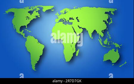 world map with shadow color gradient vector illustration Stock Vector ...