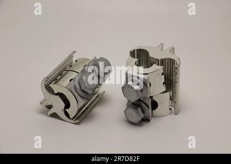 connecting clamp metal connections for contour earthing Stock Photo - Alamy