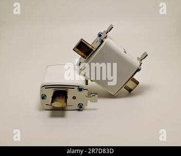 electrical fuse links, fuses on a white background Stock Photo - Alamy