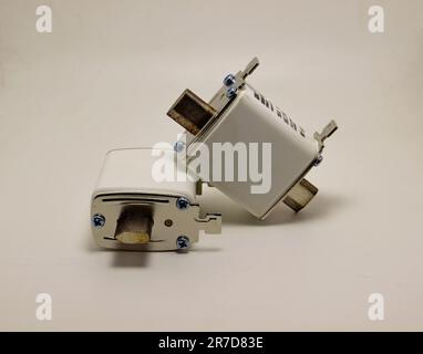 electrical fuse links, fuses on a white background Stock Photo - Alamy