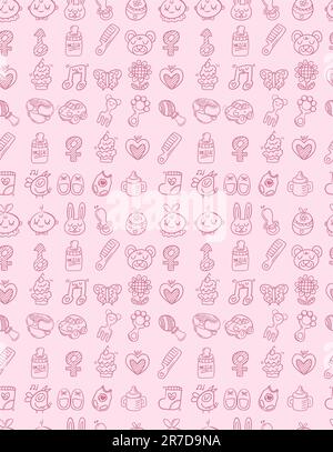 babies hand draw seamless pattern with cats Stock Vector Image & Art ...