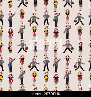 seamless cartoon office worker pattern Stock Vector Image & Art - Alamy