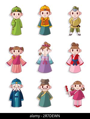 cartoon Chinese people icon set Stock Vector Image & Art - Alamy