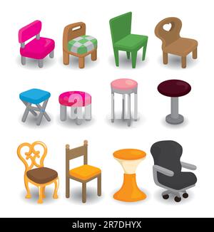 cartoon chair furniture icon set Stock Vector Image & Art - Alamy