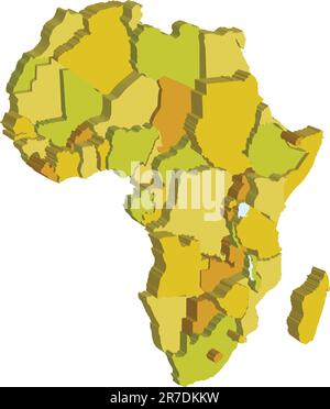 political map of africa with country territories in different colors ...