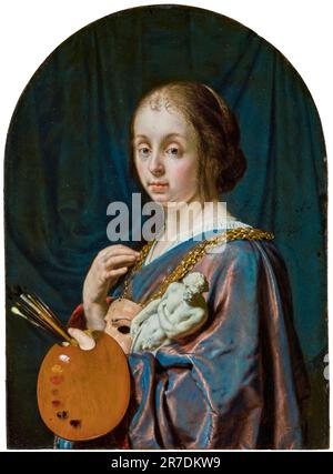Frans van Mieris the Elder painting, A Boy Blowing Bubbles, oil on ...
