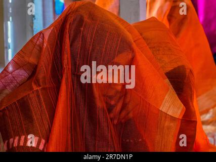 A Kashmiri Muslim bride looks through her veil during a mass wedding in ...