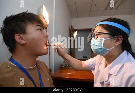 GUIYANG, CHINA - JUNE 15, 2023 - Young people undergo a physical ...