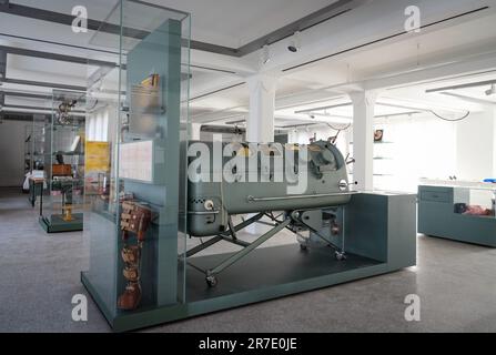 an iron lung in the Charite Museum Stock Photo - Alamy