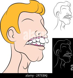Cartoon deformed male person vector illustration ( Asian/Japanese ...