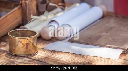 Ancient roman writing and documents management implements. Military ...