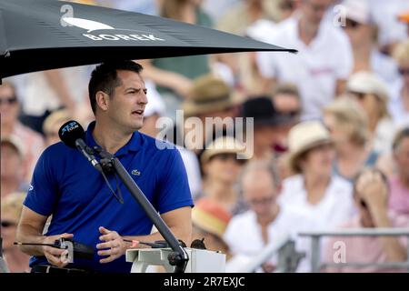 Chair umpire Richard Haigh on centre court on day seven of the 2023 ...