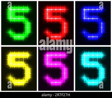 five font number neon Stock Vector Image & Art - Alamy