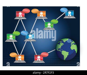 Networking business graph isolated over a white background Stock Vector ...