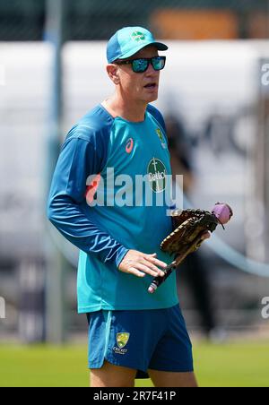 Cricket Australia coach Andrew McDonald reacts during a training ...