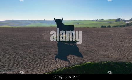 Aerial view of The bull of Osborne is a huge silhouette . cultural ...