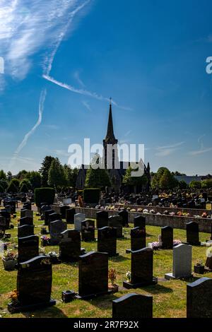 Backlit Cemetery with Chapel of Rest in Middlewich Cheshire UK Stock ...