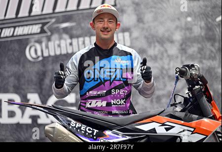 Erfurt, Germany. 15th June, 2023. Luc Ackermann, freestyle motocross ...