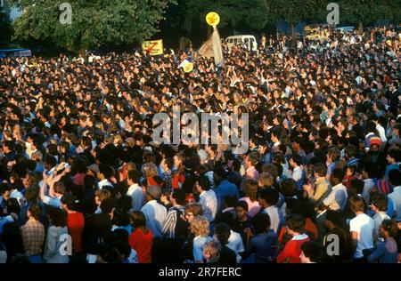 Rock Against Racism 1970s London, England circa 1978. Teenage girls at ...