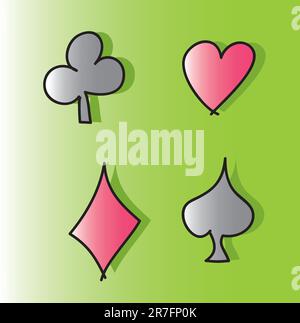 A cartoon illustration of the four card suits holding hands Stock ...