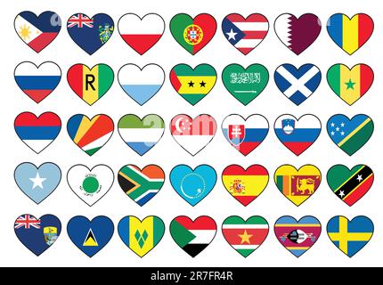 heart flags set Stock Vector Image & Art - Alamy