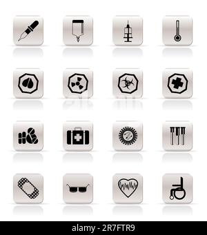 Medical themed icons and warning-signs - vector Icon Set Stock Vector ...