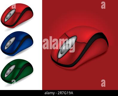 Computer mouse wheel button click outline icon Stock Vector Image & Art ...