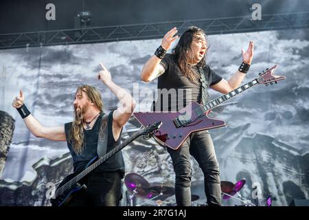 Steve Di Giorgio of Testament performs on stage at the O2 Institute in ...