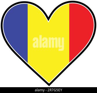 Romania Heart Flag. Romanian Love Shape Country Nation National Flag ...