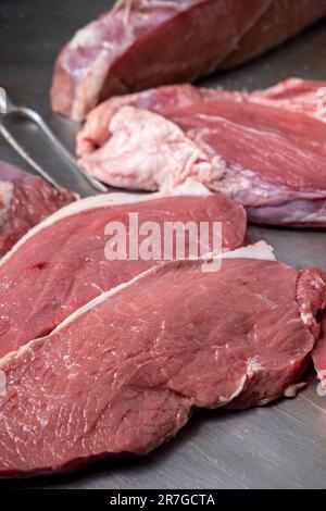 organic beef chunks prepared for cooking on a charcoal grill Stock ...