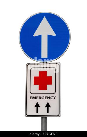 emergency hospital direction icon symbol black and red isolated on ...