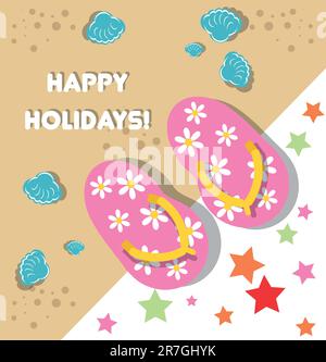 Floral Daisy Pattern Flip Flops Vector Tech Pack with Colorways Set ...