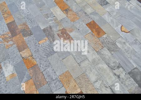 Outdoor gray rust slate stone tile Stock Photo - Alamy