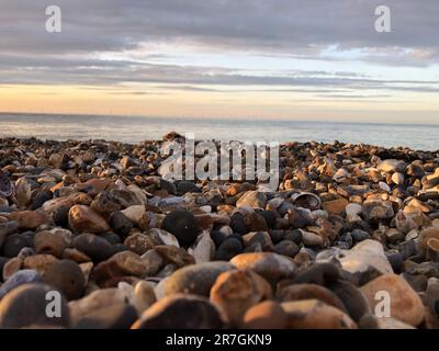 Herne Bay western esplanade stone beach, different coloured pebbles at ...