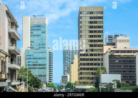 Central business district of Beirut with modern buildings and ...