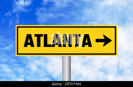 Atlanta road sign on sky background Stock Photo - Alamy