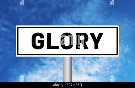 Glory road sign on sky background Stock Photo - Alamy