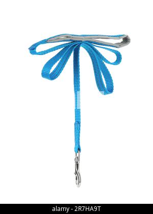 Blue dog leash isolated on white background Stock Photo - Alamy