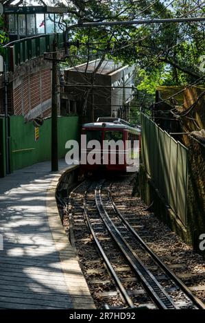 The old red SLM Bhe 2-4 Nº 2 rail car from Corcovado Rack Railway at ...