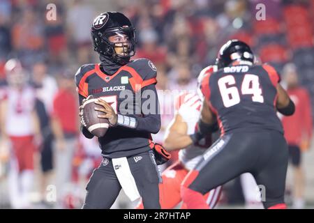 Ottawa Redblacks quarterback Tyrie Adams (7) scrambles during the first ...