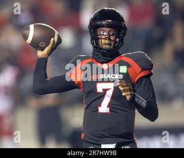 (Ottawa, Canada---15 June 2023) Dedrick Mills (26) of the Calgary ...