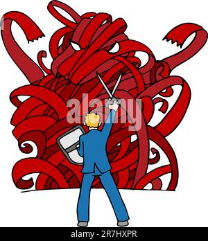 Cutting red tape Stock Vector Image & Art - Alamy