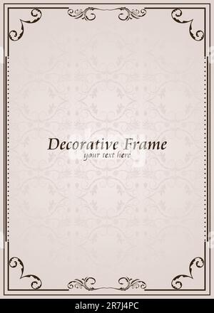 Vintage black frame design. Perfect for invitation cards, book covers ...