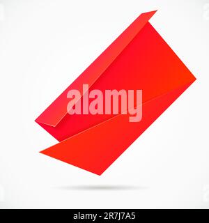 Red color paper speech banner with word bankruptcy on white background ...