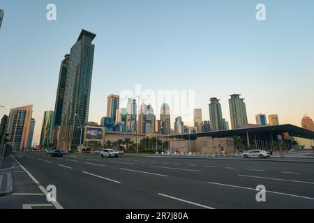 DOHA, QATAR - CIRCA MARCH, 2023: street level view of Doha Stock Photo ...